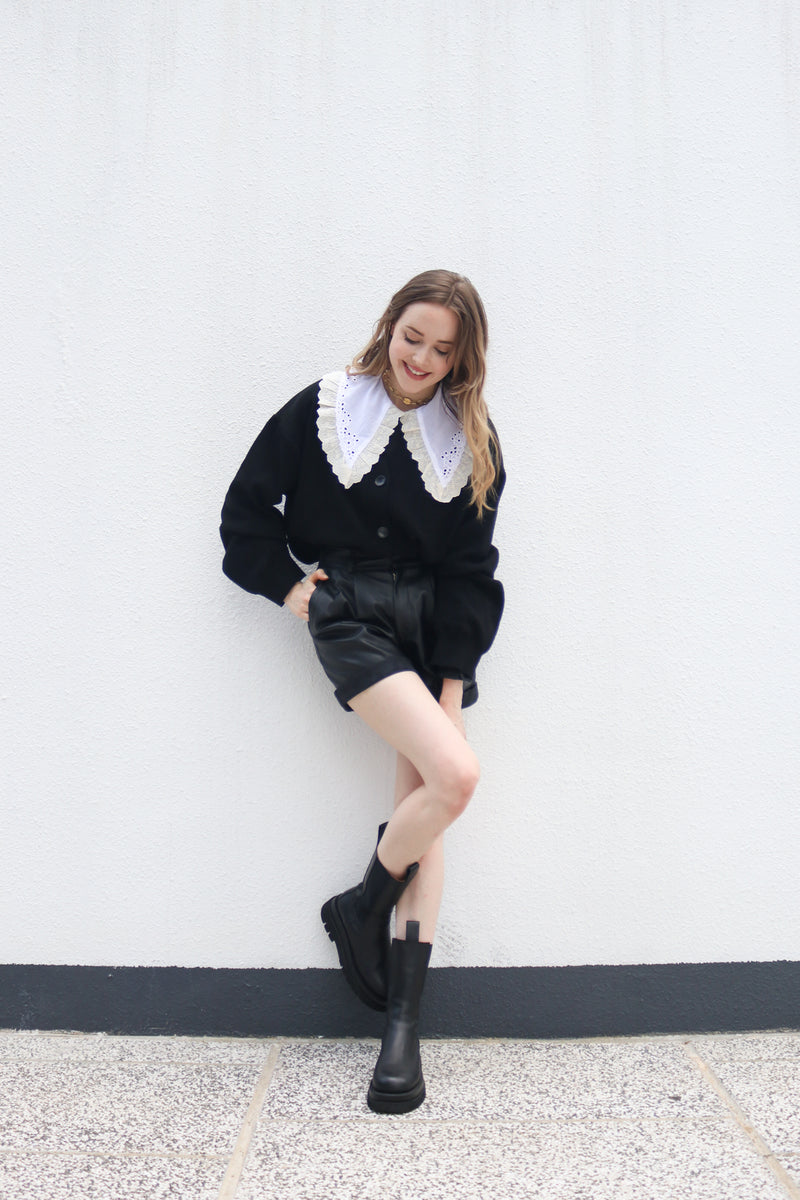 Black V-neck Cardigan – toat